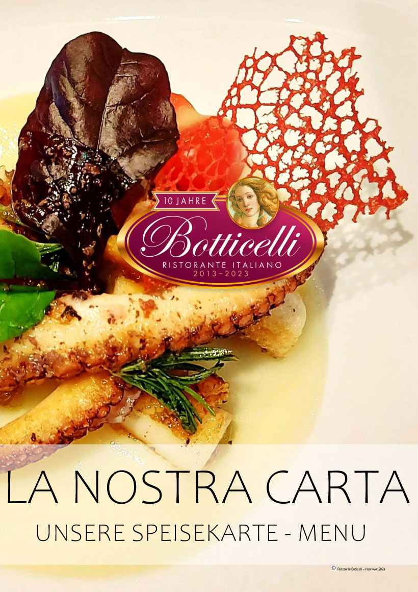 Ristorante Botticelli Hannover - Speisekarte - Original italienische Küche