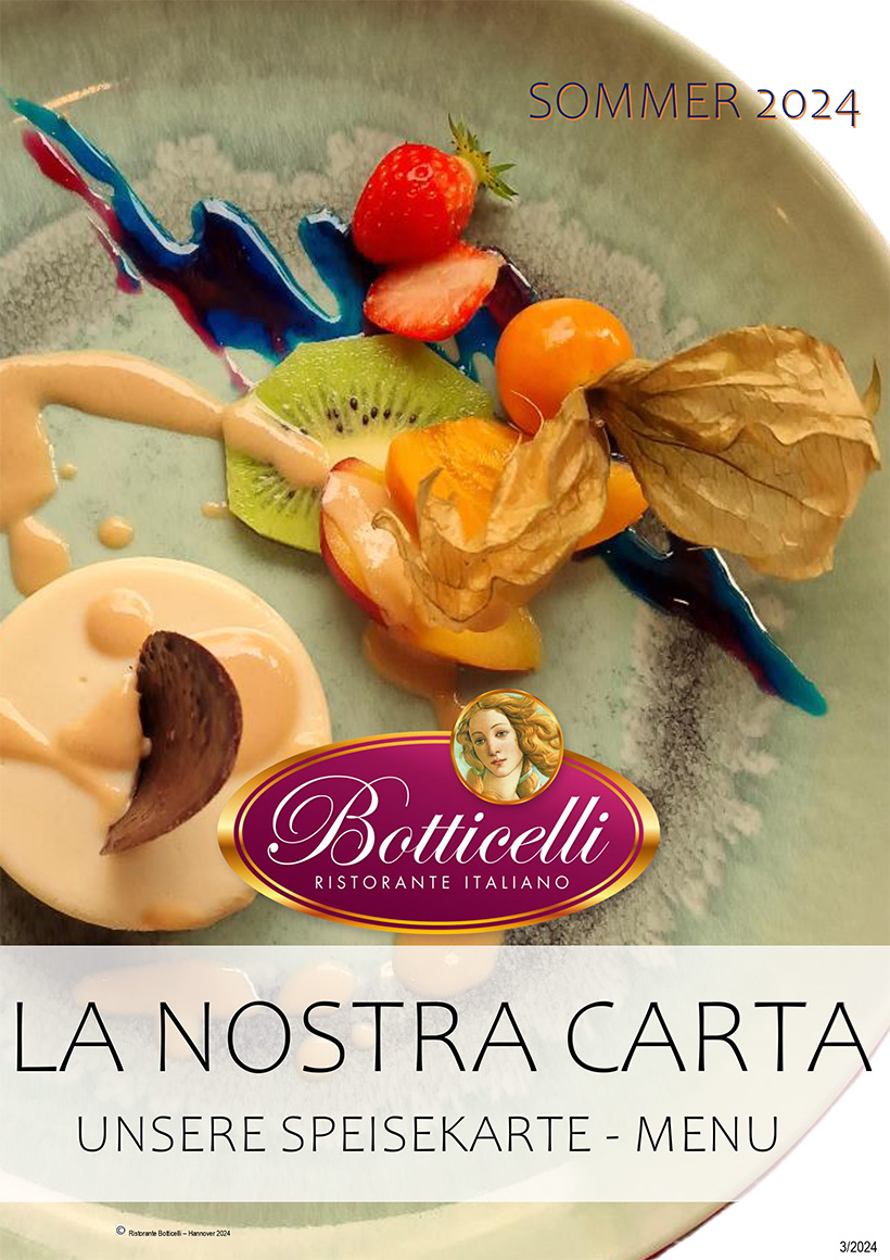 Ristorante Botticelli Hannover - Speisekarte - Original italienische Küche