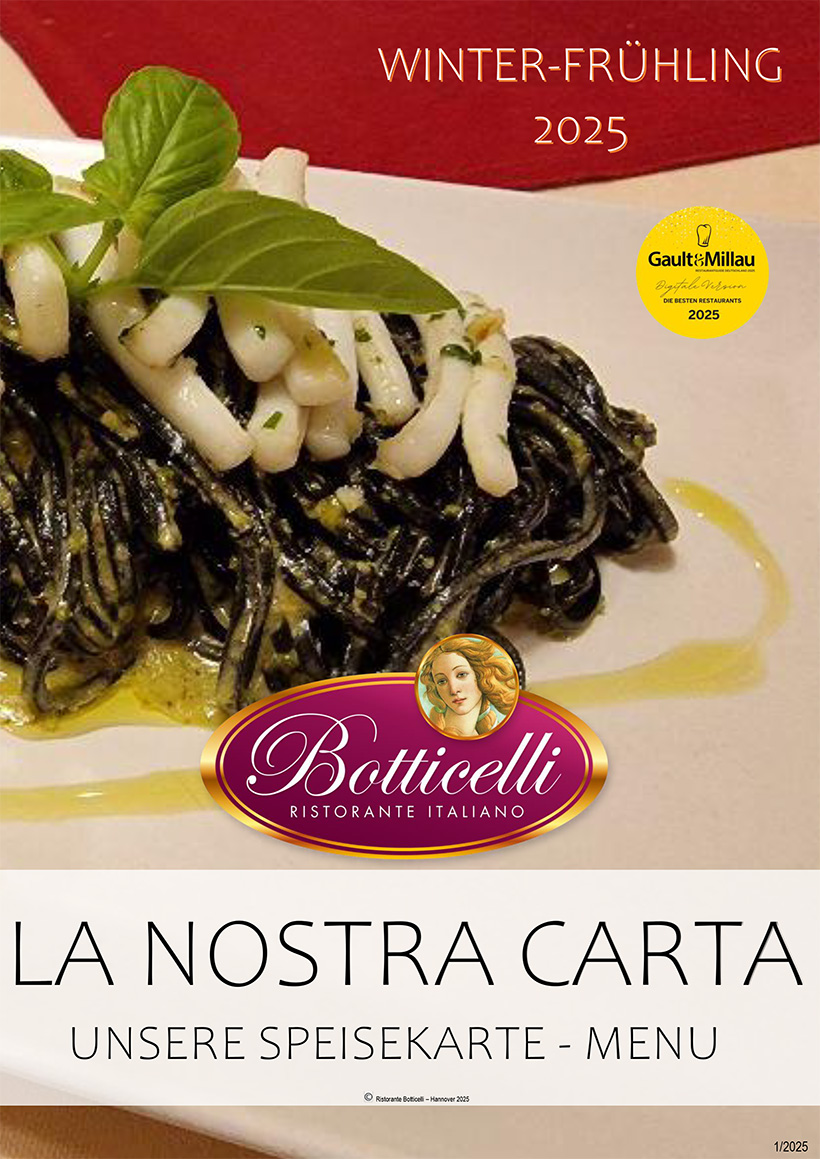 Ristorante Botticelli Hannover - Speisekarte - Original italienische Küche